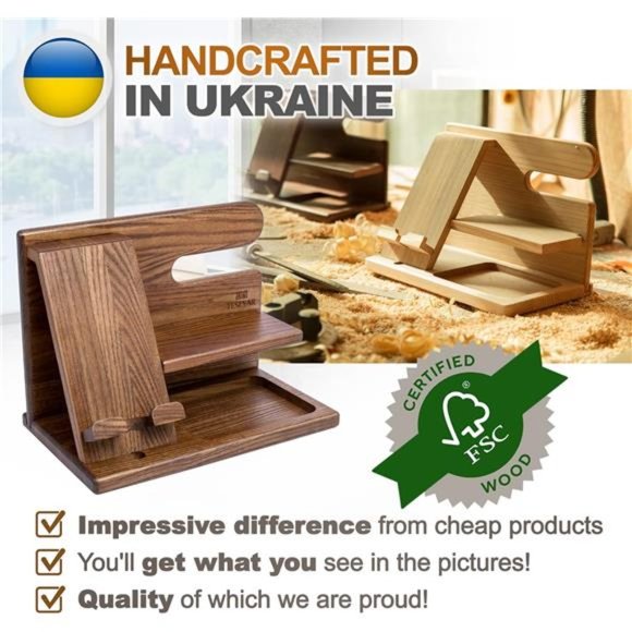 Accessories | Wood Phone Docking Station Ash Key Holder Wallet Stand ...